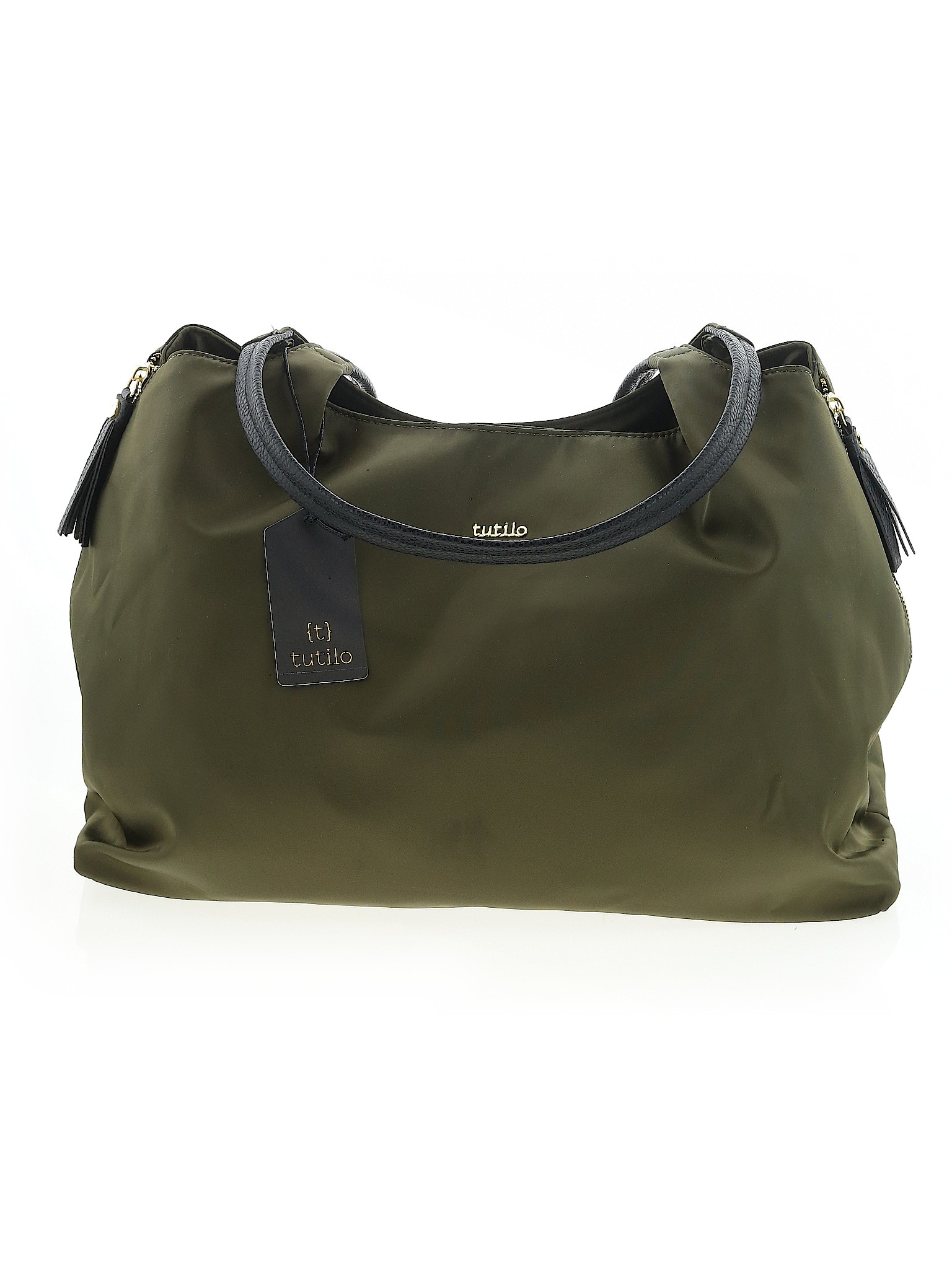 Tutilo Color Block Solid Green Tote One Size - 71% off | thredUP