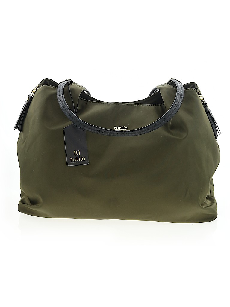 Tutilo Color Block Solid Green Tote One Size - 71% off | thredUP