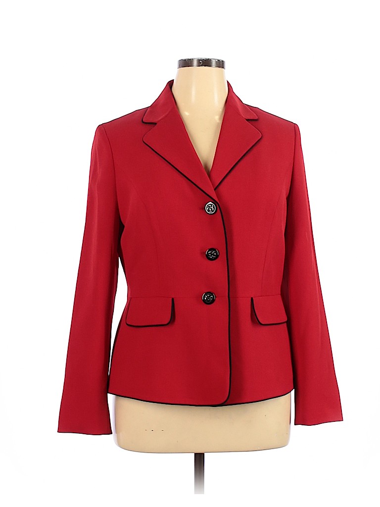 Kasper Solid Red Blazer Size 14 - 83% off | thredUP