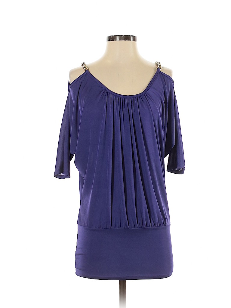 MKM Designs Solid Purple 3/4 Sleeve Top Size S - 58% off | thredUP