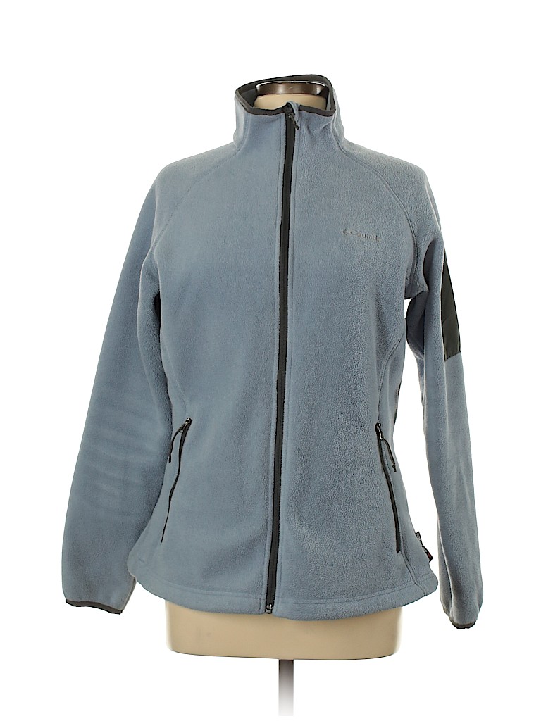 Columbia 100% Polyester Solid Blue Fleece Size L - 63% off | thredUP