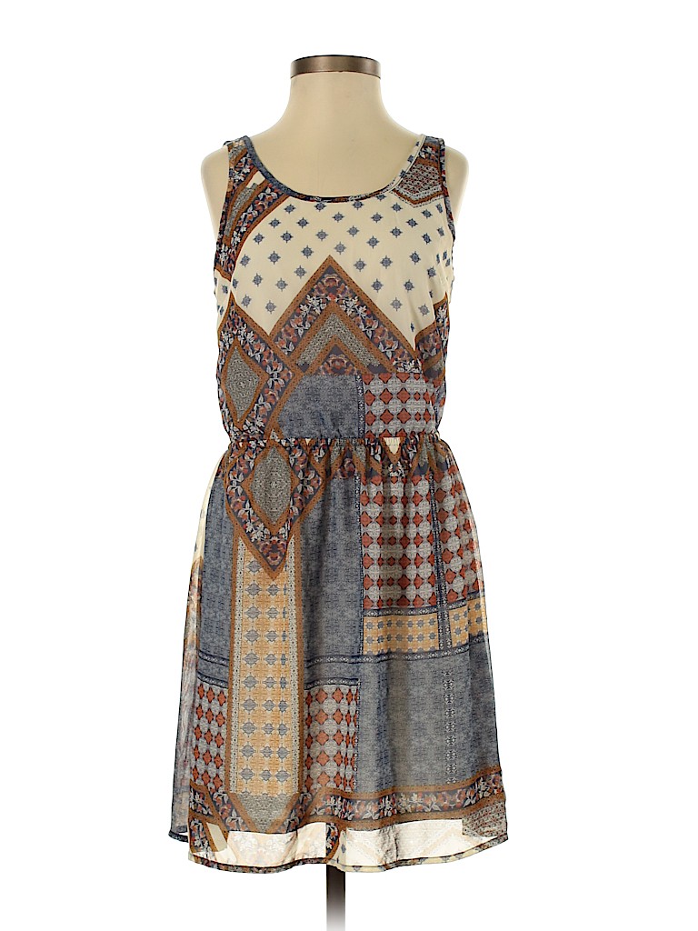 Divided by H&M 100% Polyester Paisley Blue Casual Dress Size 2 - 50% ...