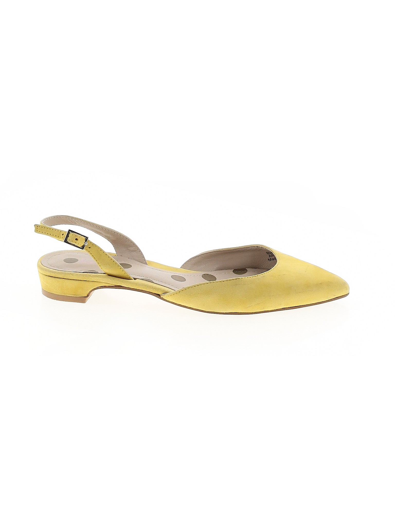 Boden 100% Leather Solid Yellow Flats Size 37 (EU) - 77% off | thredUP