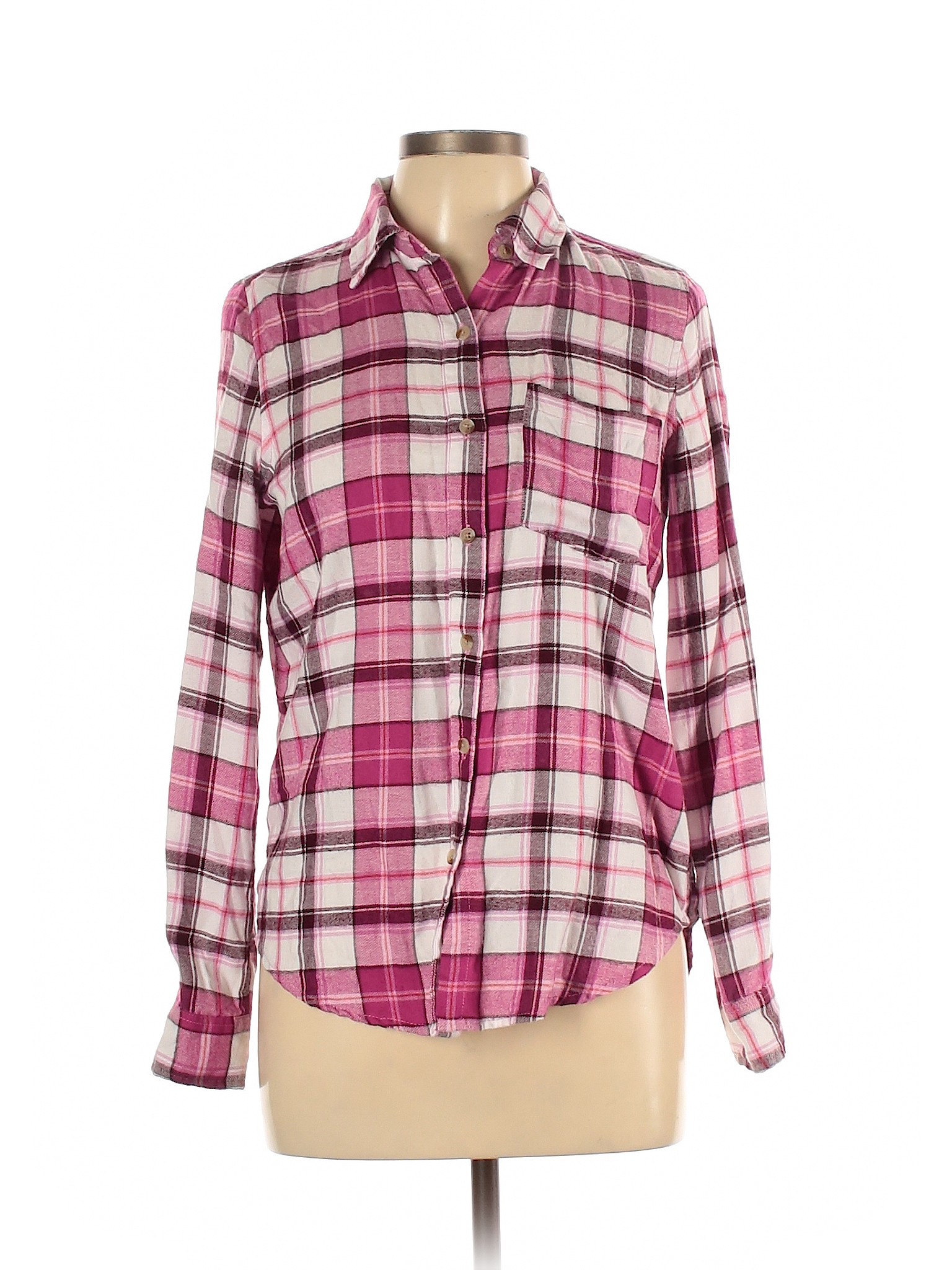 Aeropostale Plaid Pink Long Sleeve Button-Down Shirt Size M - 53% off | thredUP