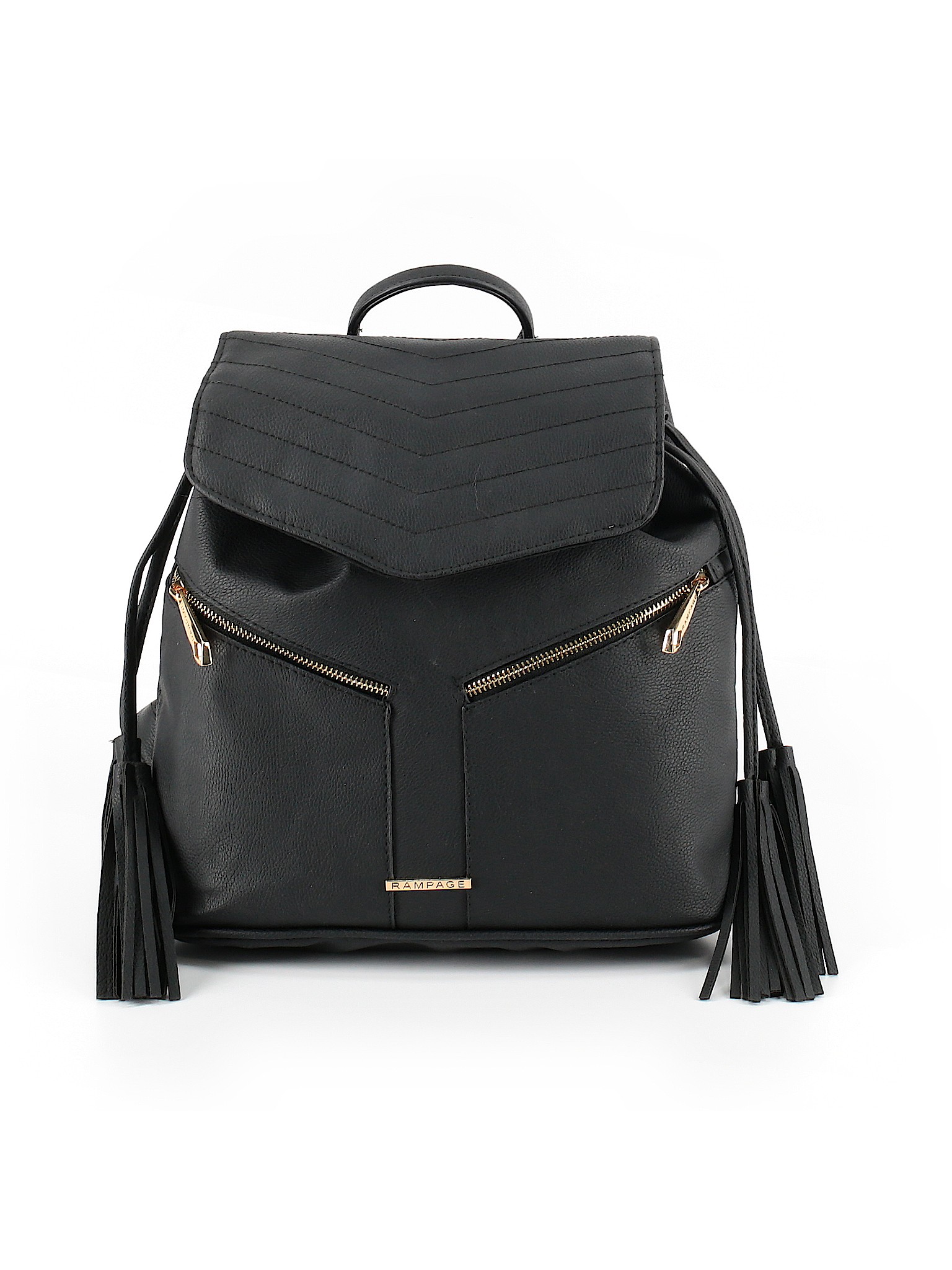 Rampage Solid Gray Black Leather Backpack One Size - 63% off | thredUP