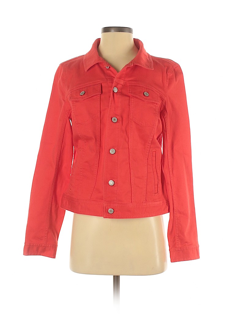 Talbots Solid Red Denim Jacket Size M - 77% off | thredUP