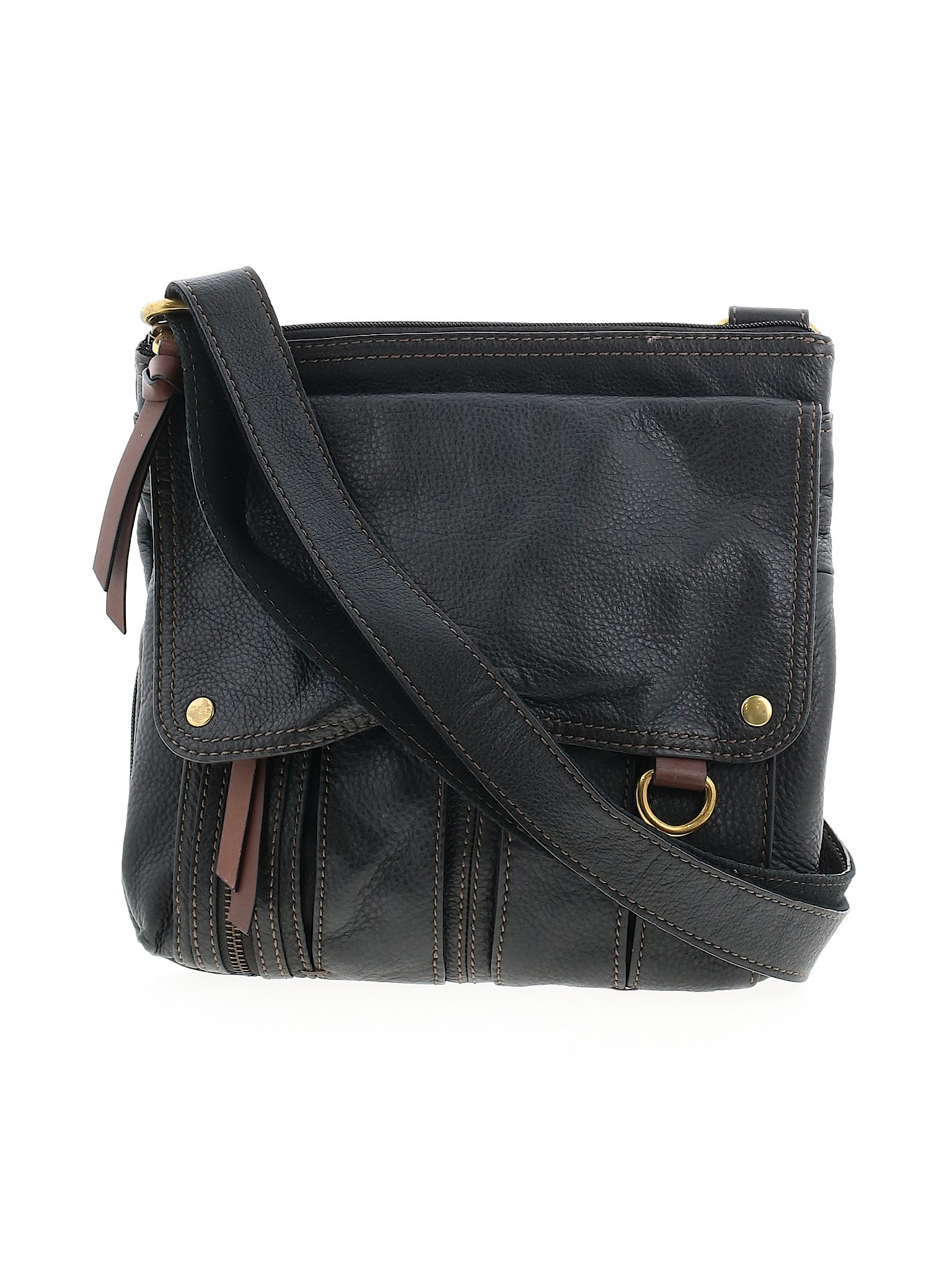 Fossil 100% Leather Black Leather Crossbody Bag One Size - 66% off ...