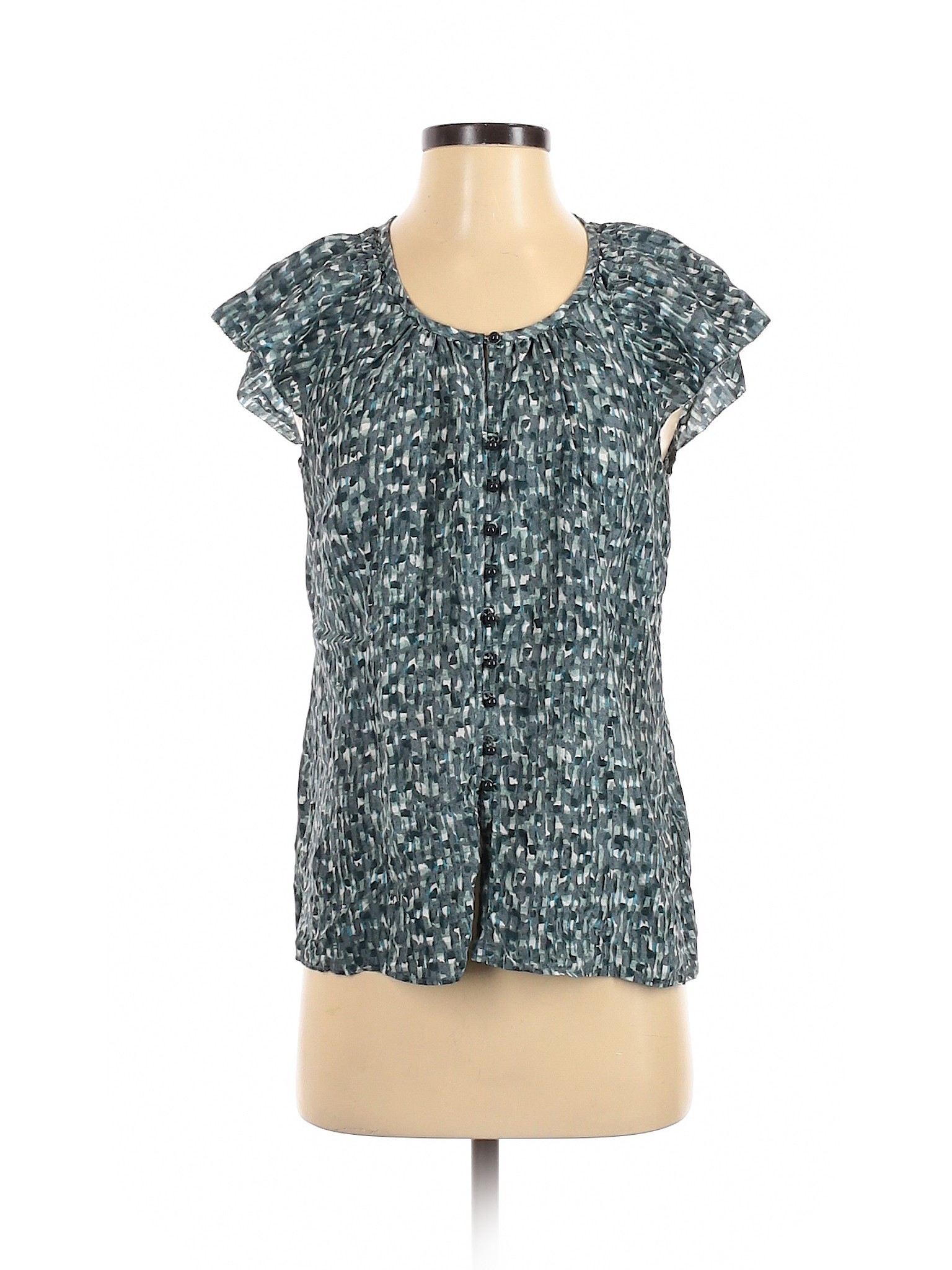 Banana Republic Women Green Short Sleeve Silk Top S | eBay