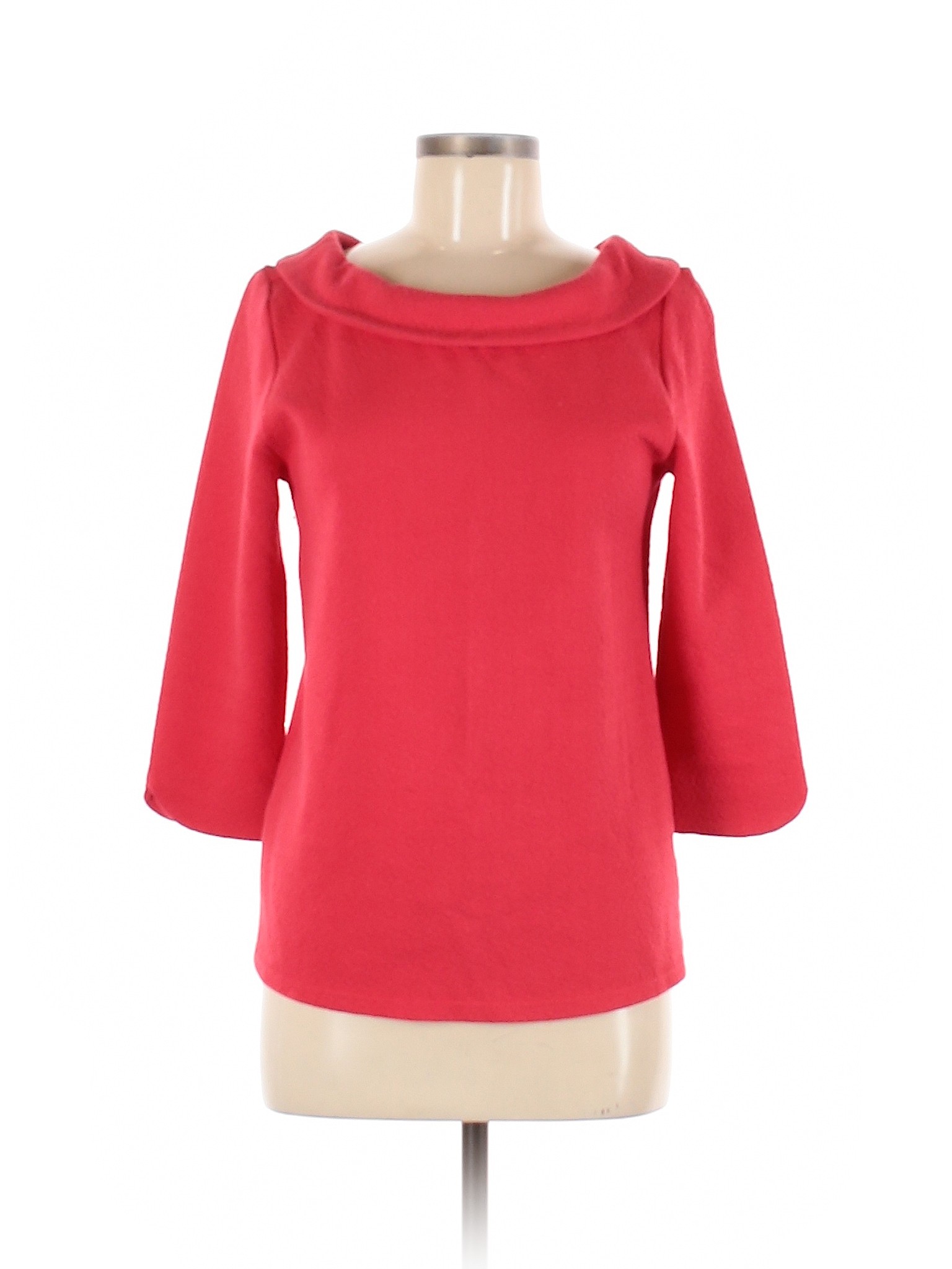 Ann Taylor Factory Solid Red Pink 3/4 Sleeve Top Size M - 55% off | thredUP