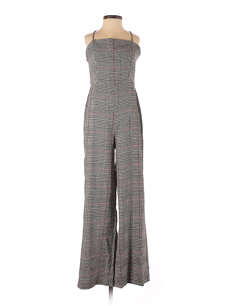 Forever 21 Plaid Gray Ivory Jumpsuit Size S - 39% off | thredUP