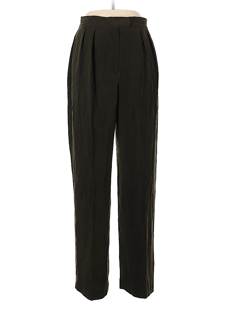 Rena Rowan 100% Silk Black Green Silk Pants Size 12 - 70% off | thredUP