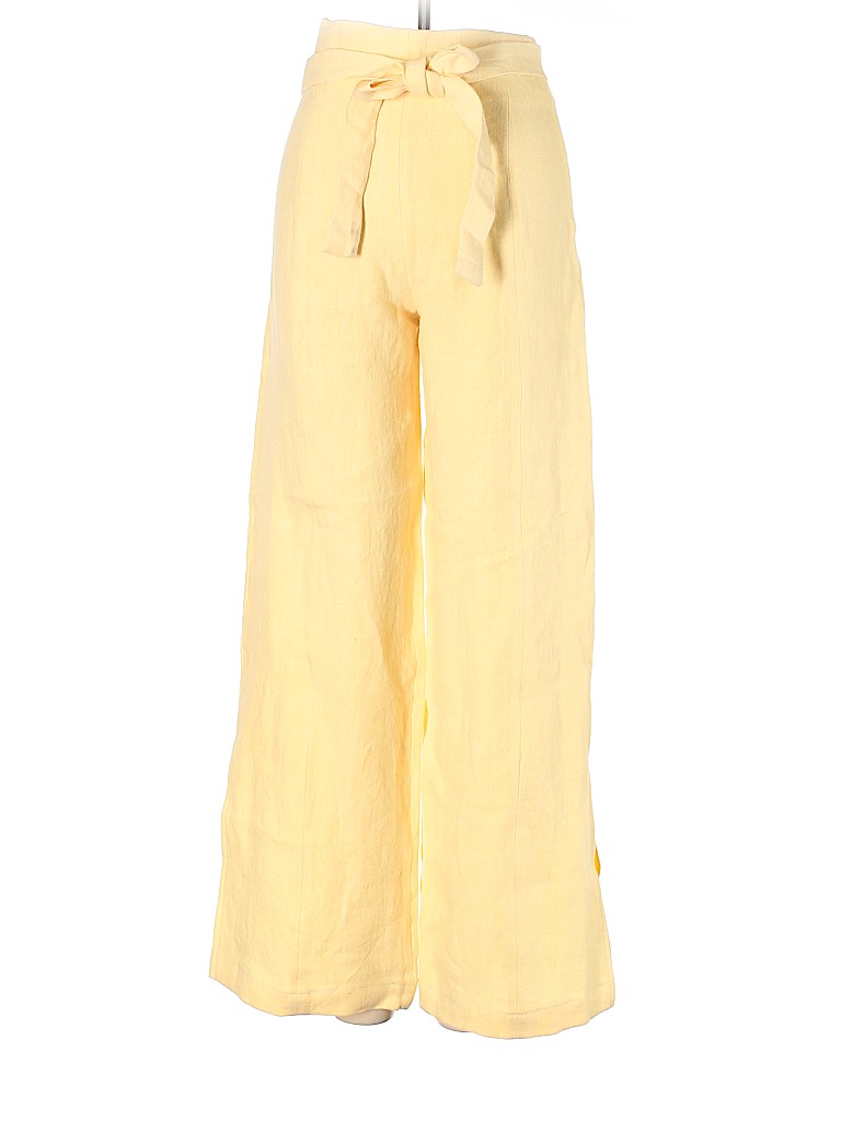 Luxe Provence 100% Linen Yellow Linen Pants Size XS - 56% off | thredUP