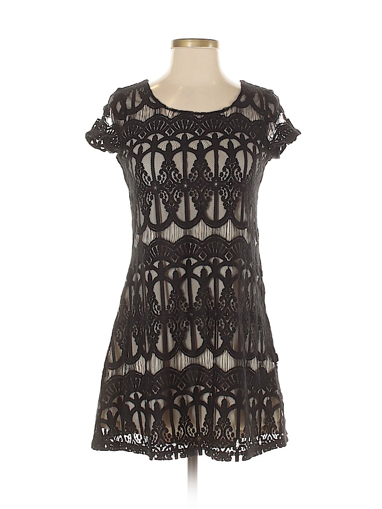Socialite 100% Polyester Solid Black Casual Dress Size XS - 81% off ...