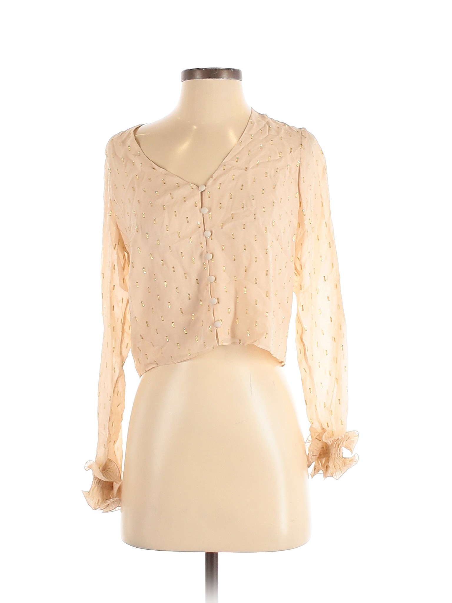 Intermix Women Brown Long Sleeve Silk Top 0 | eBay