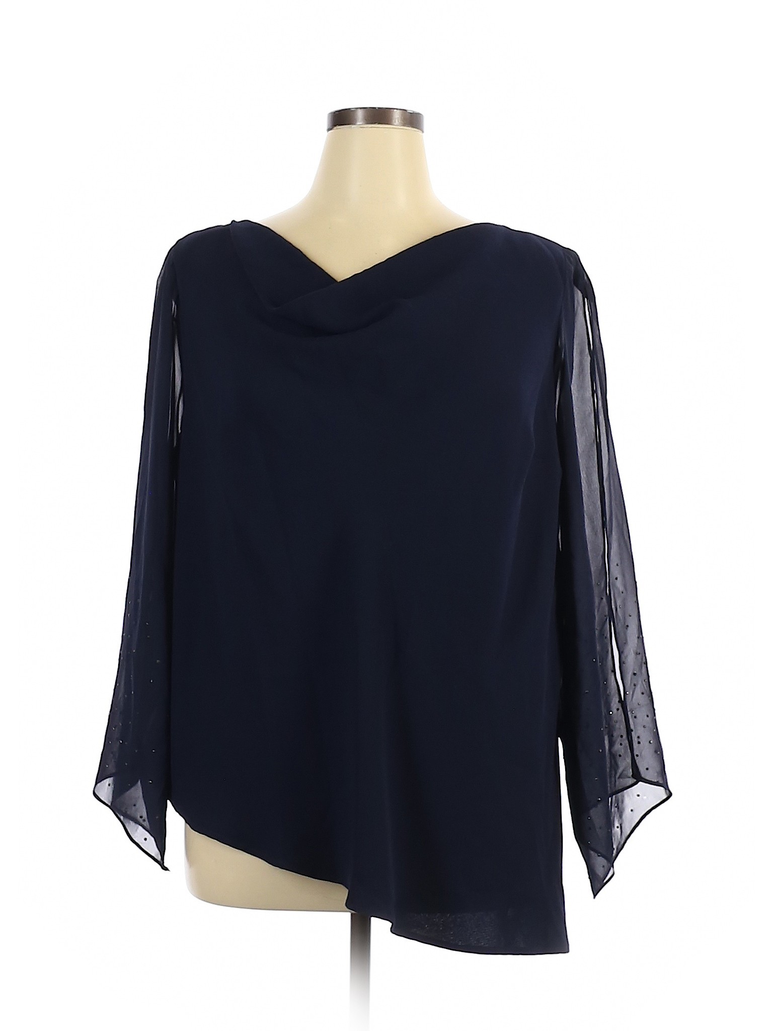 R&M Richards Women Blue Long Sleeve Blouse 16 | eBay