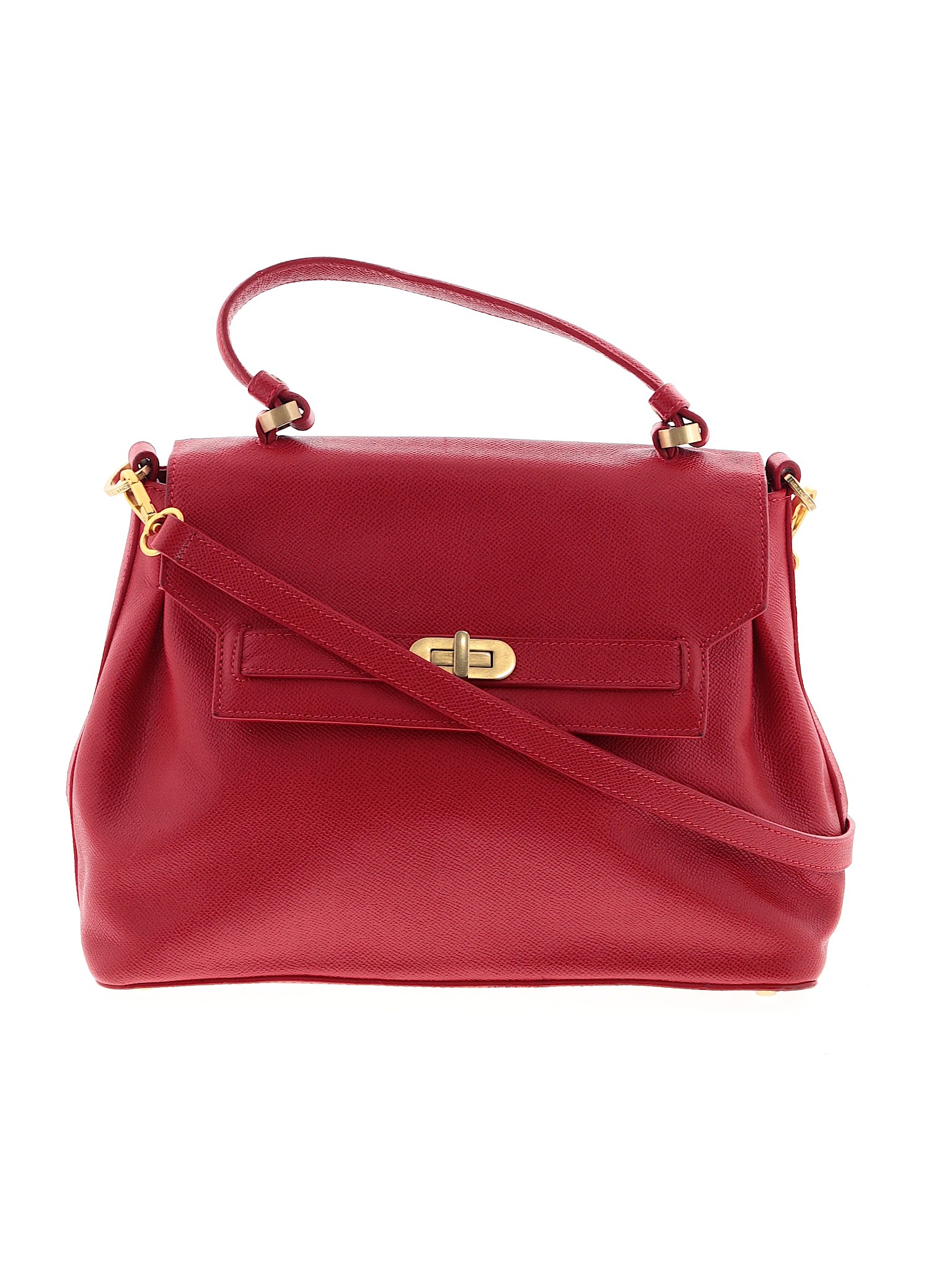 Lancaster Paris 100% Leather Solid Red Leather Satchel One Size - 73% ...