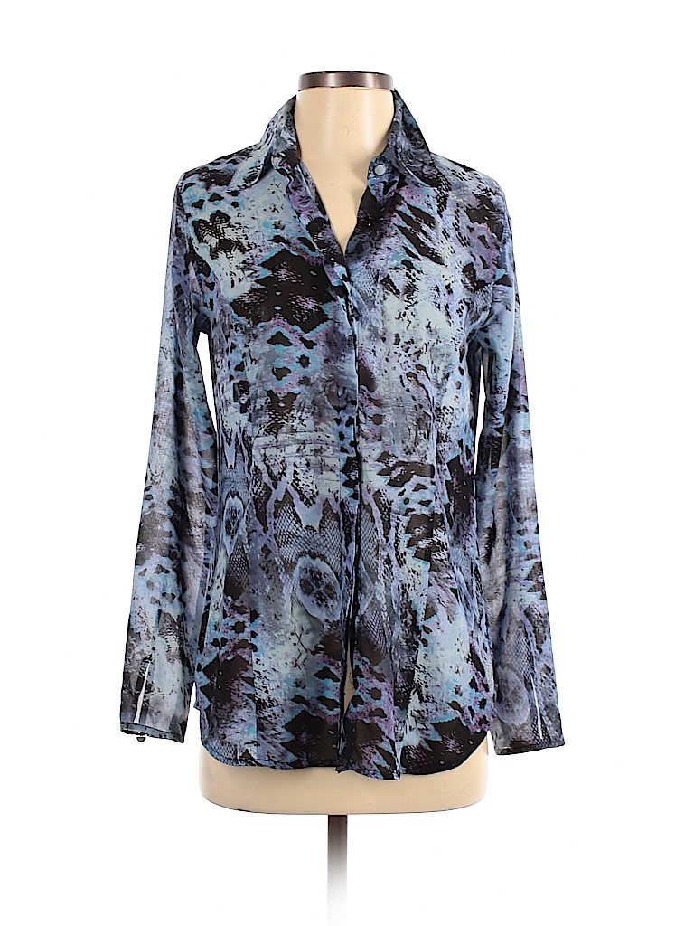 Cabi 100 Polyester Blue Long Sleeve Blouse Size S 84 Off Thredup