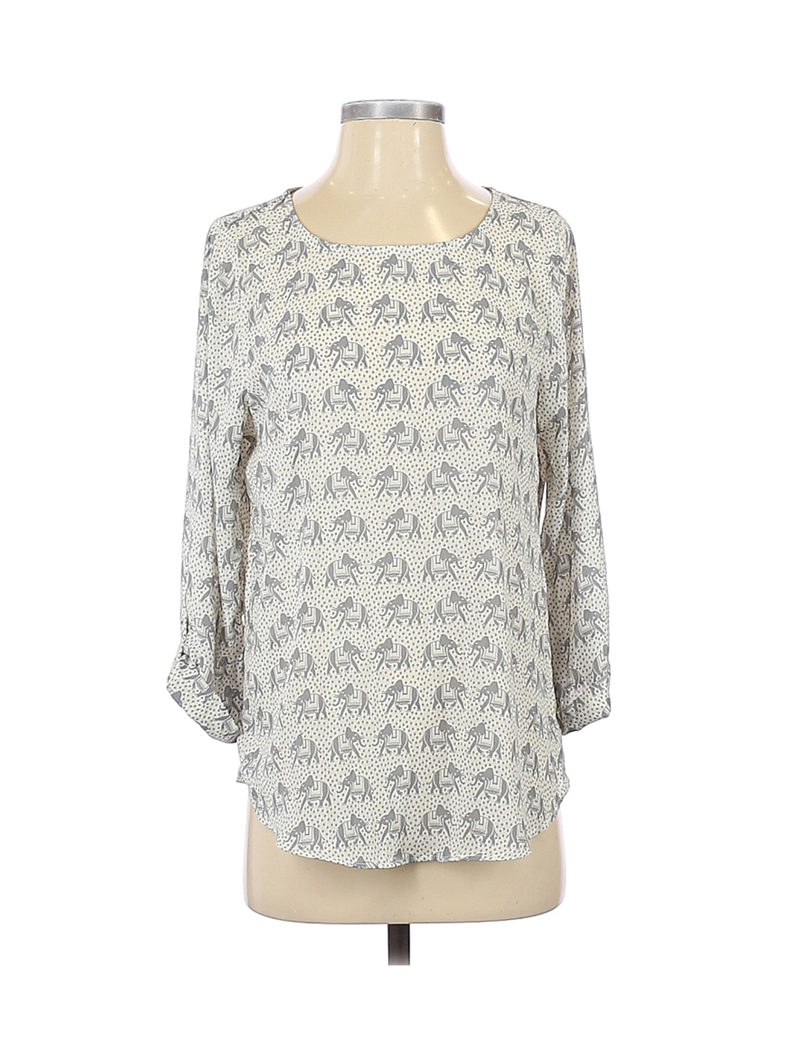 41hawthorn 100 Polyester Blue Long Sleeve Blouse Size S 82 Off