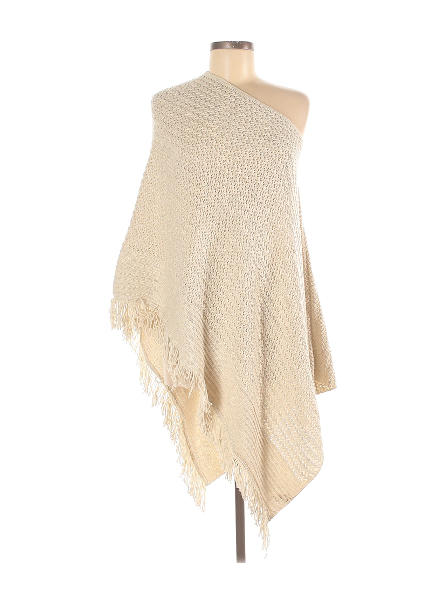 J.Jill Solid Tan Ivory Poncho One Size - 72% off | thredUP