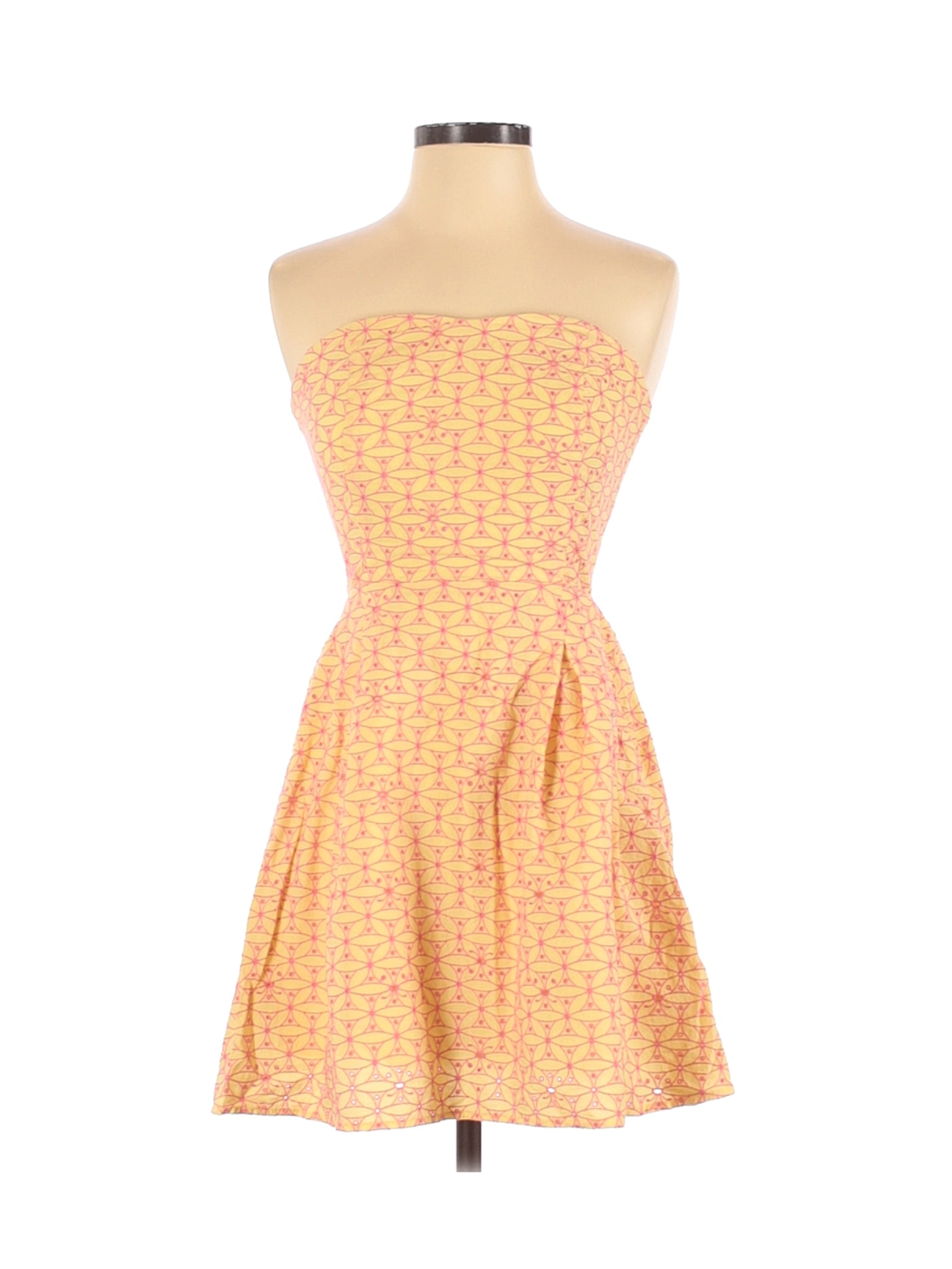 Lilly Pulitzer 100 Cotton Floral Orange Yellow Casual Dress Size 0