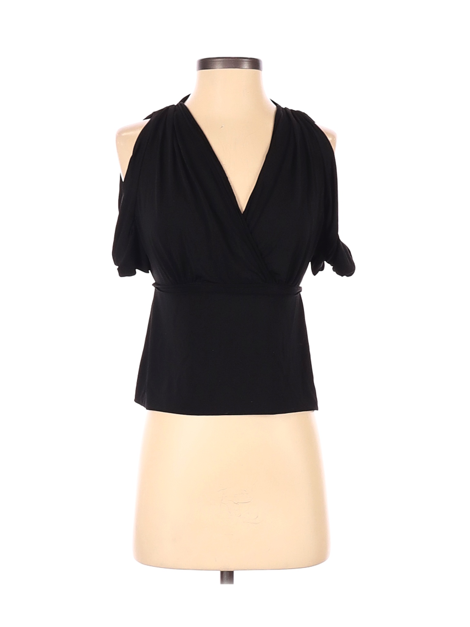 Max Studio Women Black Short Sleeve Top XS | eBay