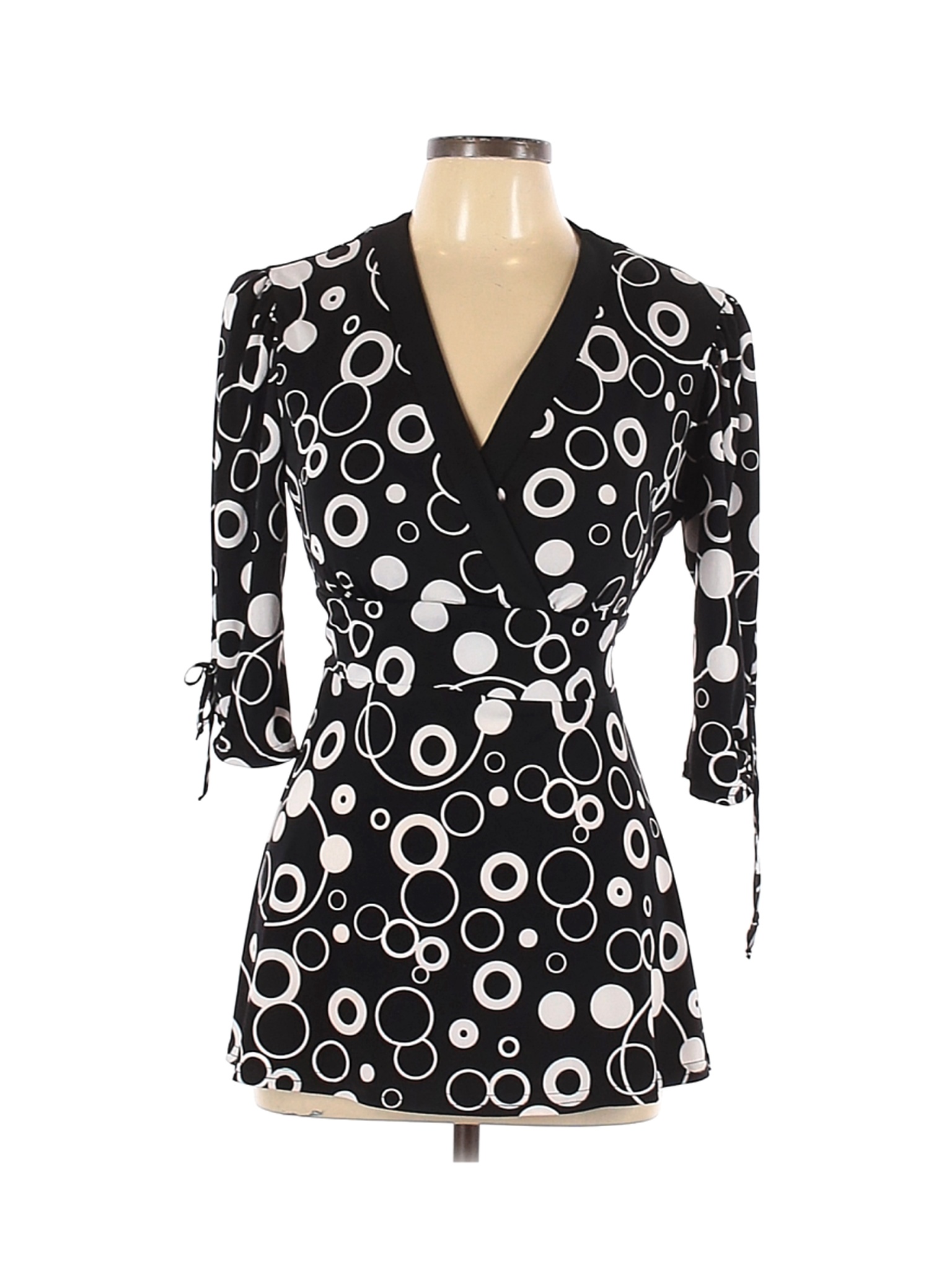 R&M Richards Women Black 3/4 Sleeve Blouse 12 | eBay