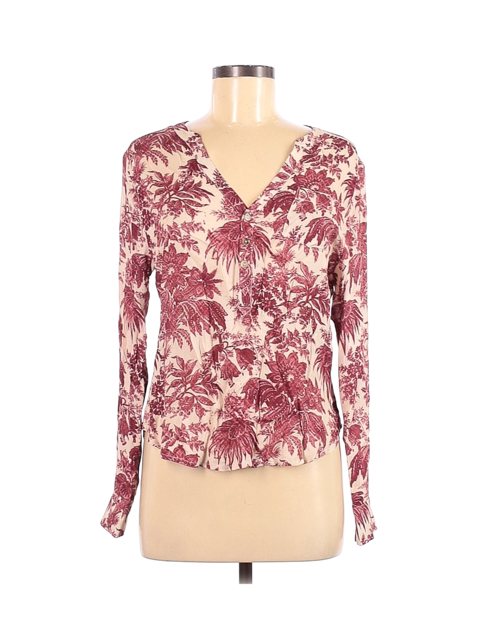 NWT Chaser Women Red Long Sleeve Blouse S | eBay