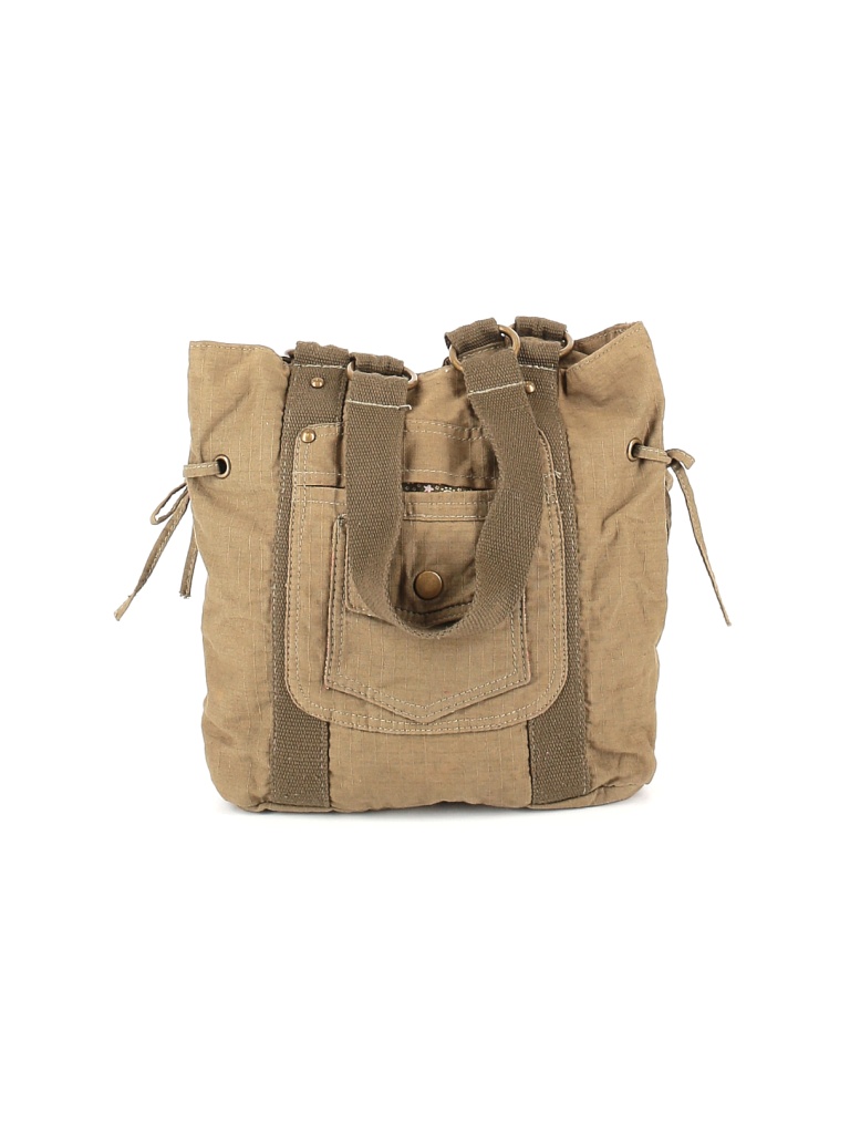 Mudd Solid Tan Green Tote One Size - 63% off | thredUP