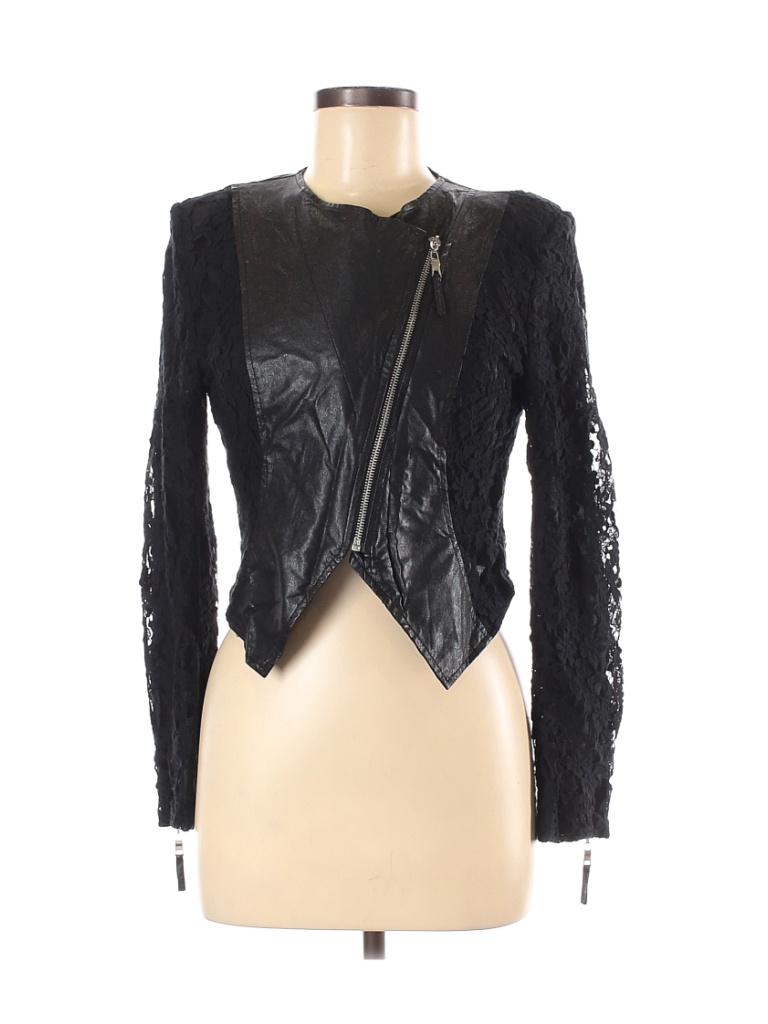 Beulah Solid Black Leather Jacket Size M - 48% off | thredUP