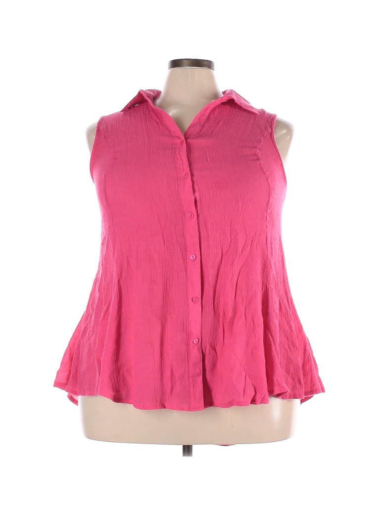 Avenue Solid Pink Sleeveless Blouse Size 22 24 Plus Plus 66 Off
