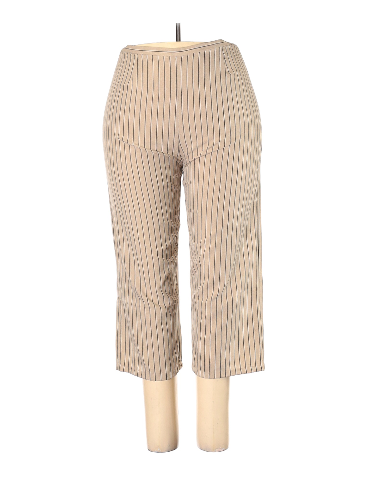 Perceptions 100% Polyester Stripes Tan Dress Pants Size 18 (Plus) - 68% ...
