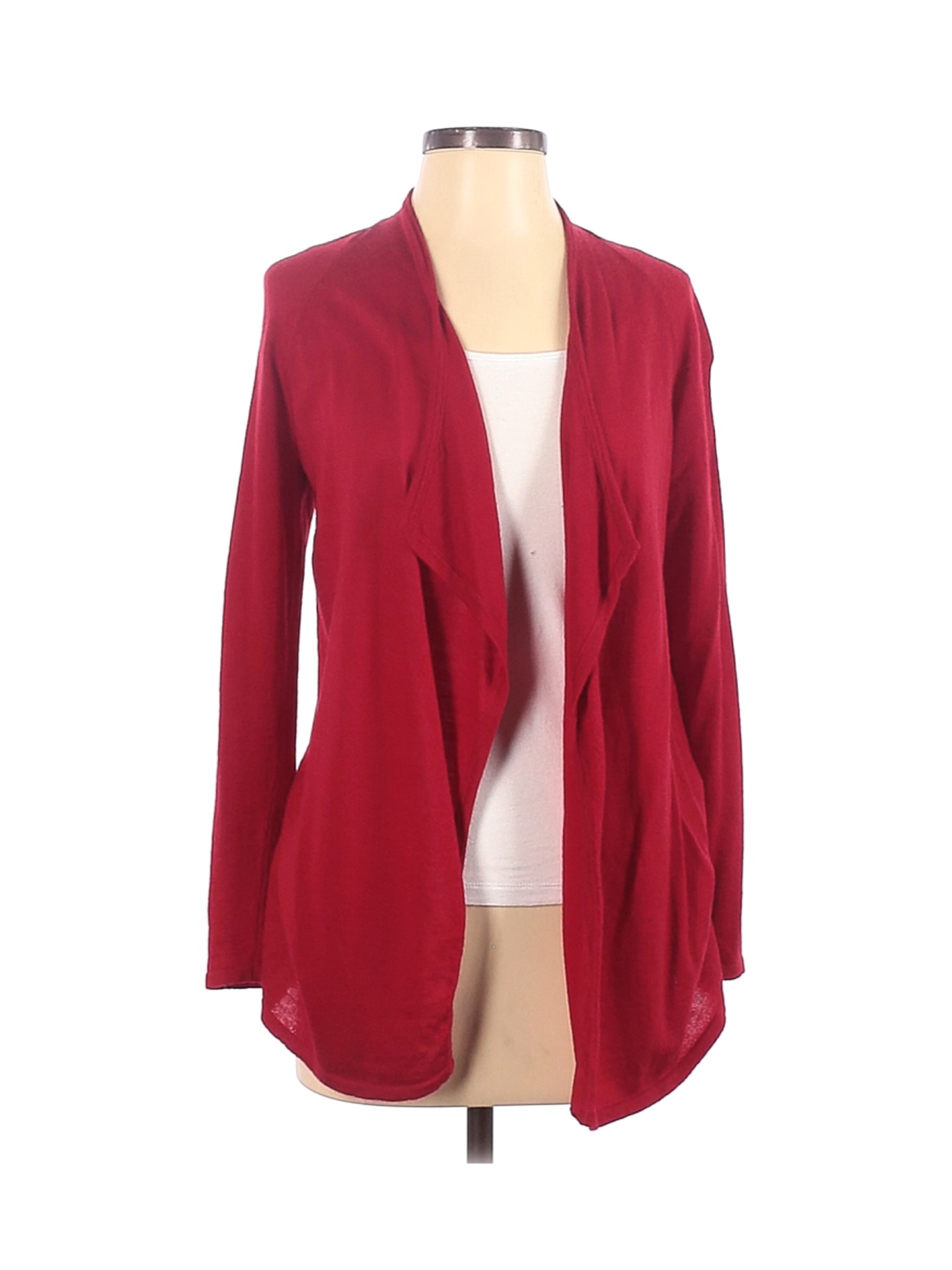 J Jill 100 Merino Wool Solid Maroon Red Wool Cardigan Size Xs 97