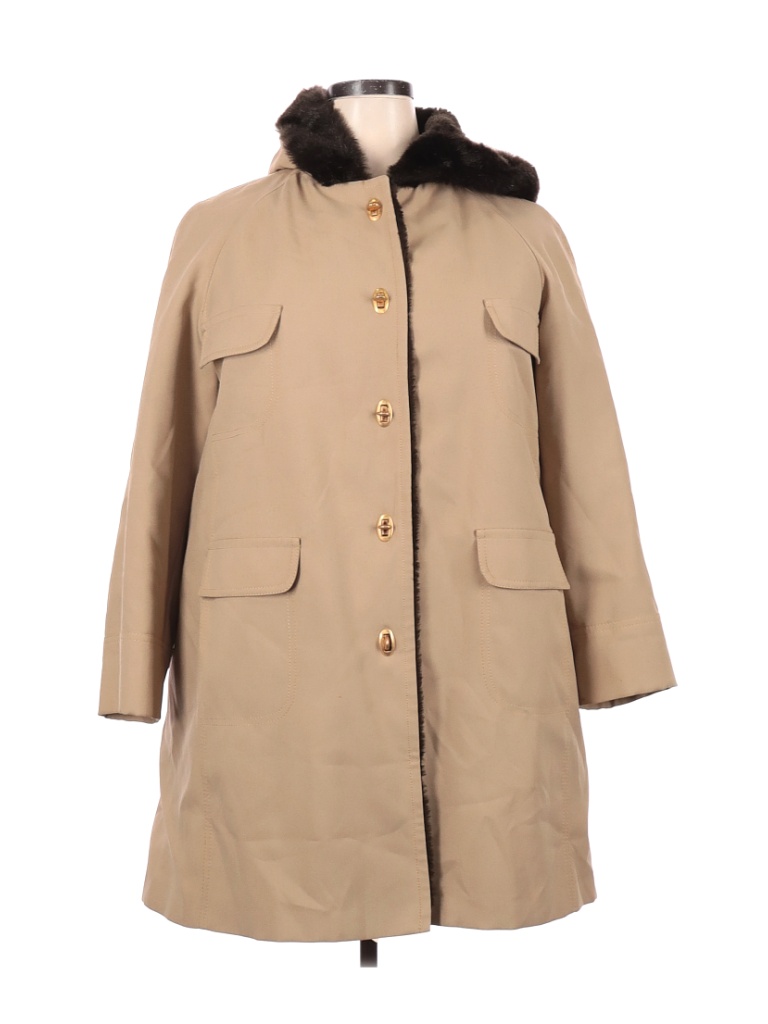 Forecaster of Boston Solid Tan Coat Size 18 (Plus) - 48% off | thredUP