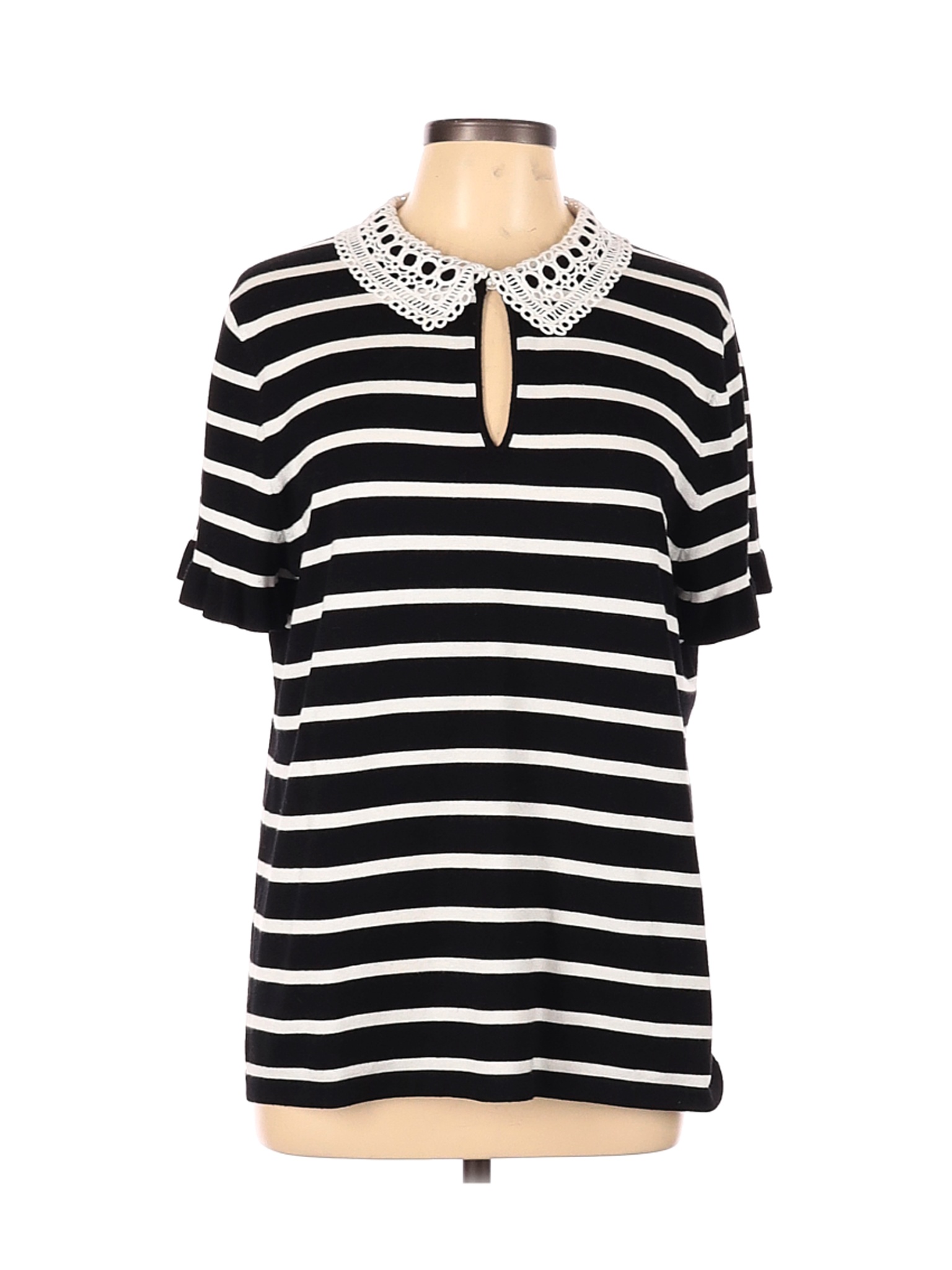 Karl Lagerfeld Women Black Short Sleeve Top L | eBay