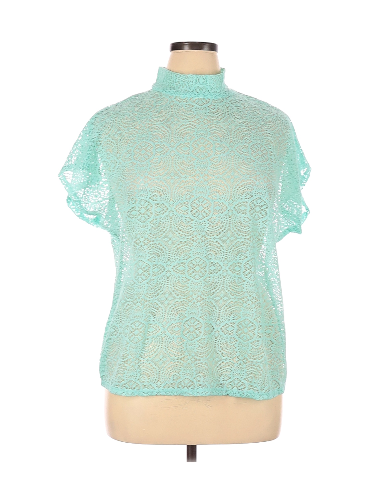 Bfa Classics Women Green Short Sleeve Blouse 1x Plus Ebay