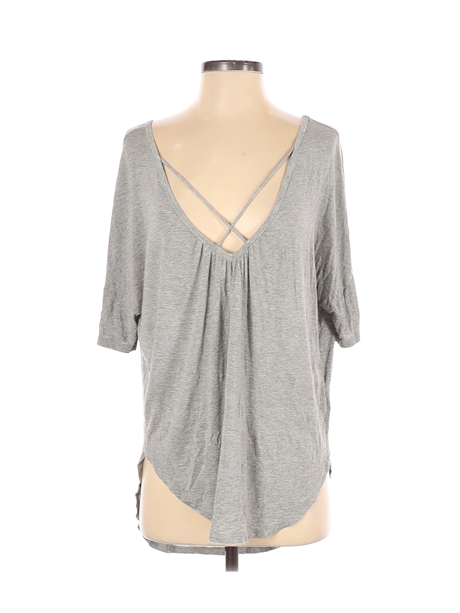 Lush Women Gray Short Sleeve Top S | eBay