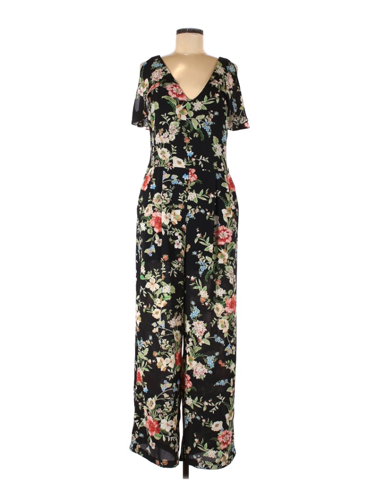 Slate & Willow Floral Multi Color Black Jumpsuit Size 6 - 74% off | thredUP