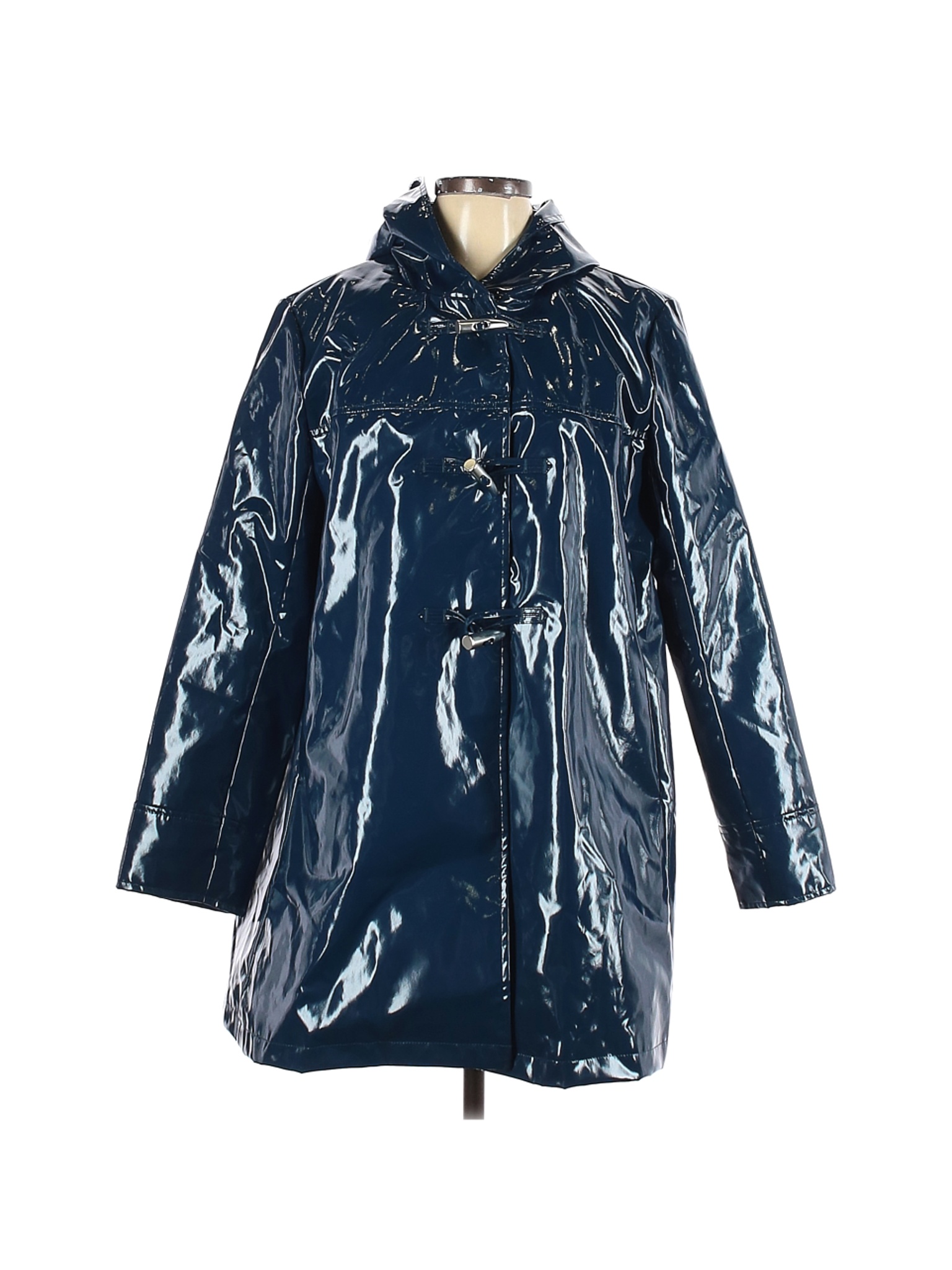 Jane Post 100% Polyurethane Solid Blue Raincoat Size L - 62% off | thredUP