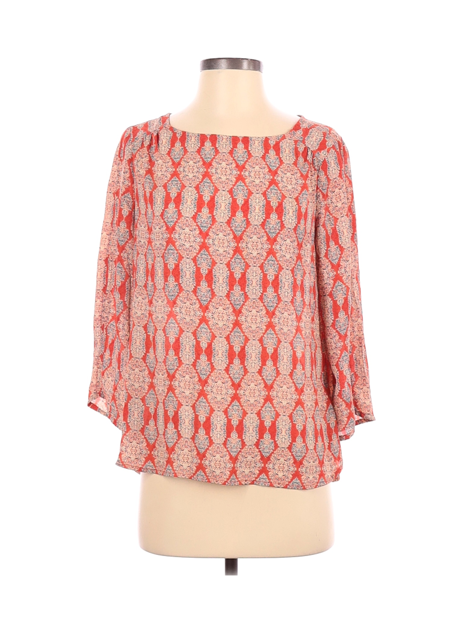 The Limited Multi Color Orange Long Sleeve Blouse Size S 77 Off