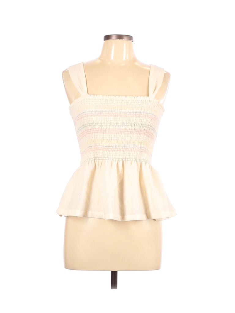 Texture And Thread Madewell Stripes Ivory Sleeveless Top Size L 62 Off
