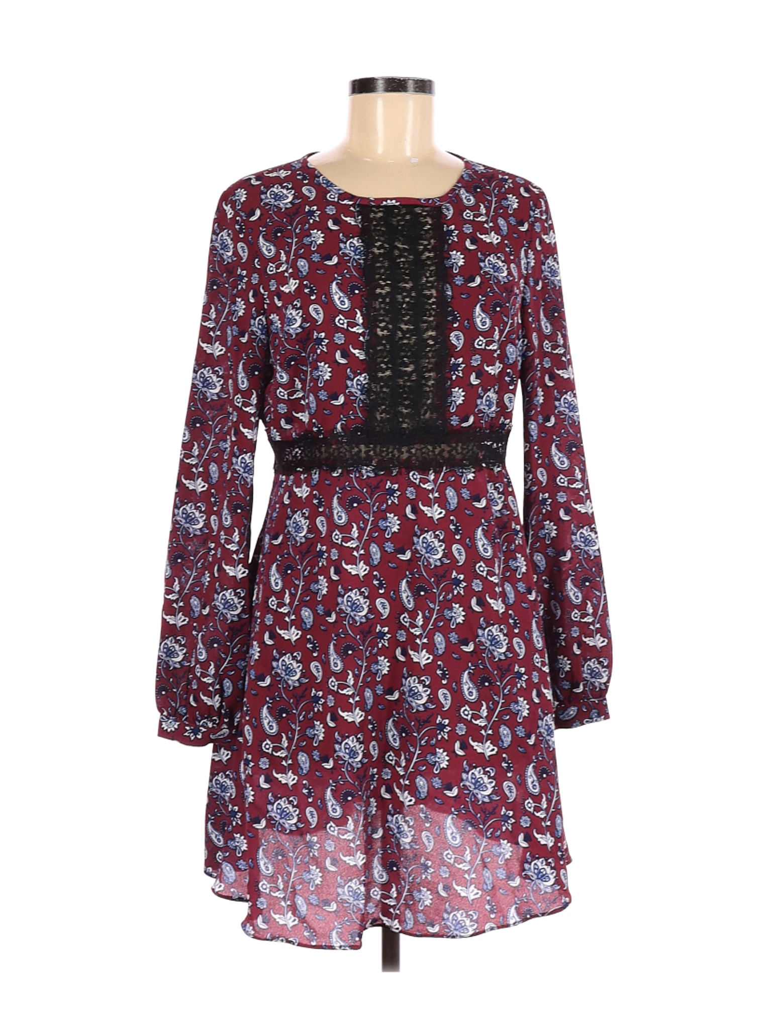 Lucy Paris Floral Burgundy Casual Dress Size M - 77% off | thredUP