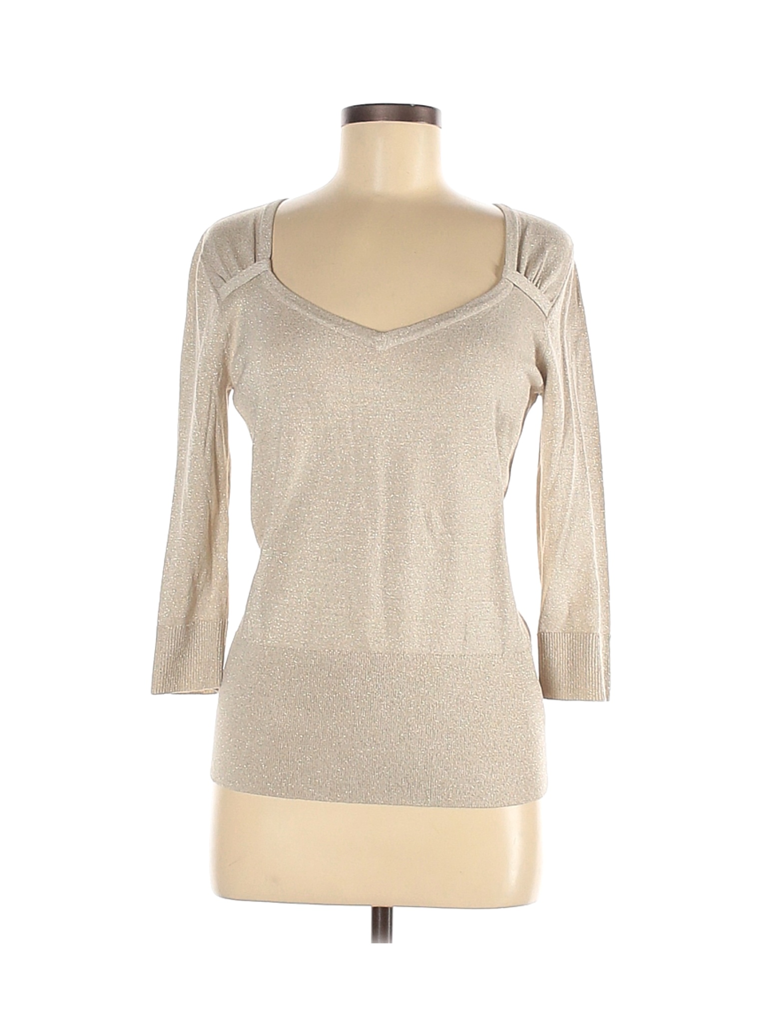 White House Black Market Solid Tan Ivory Pullover Sweater Size M - 67% ...
