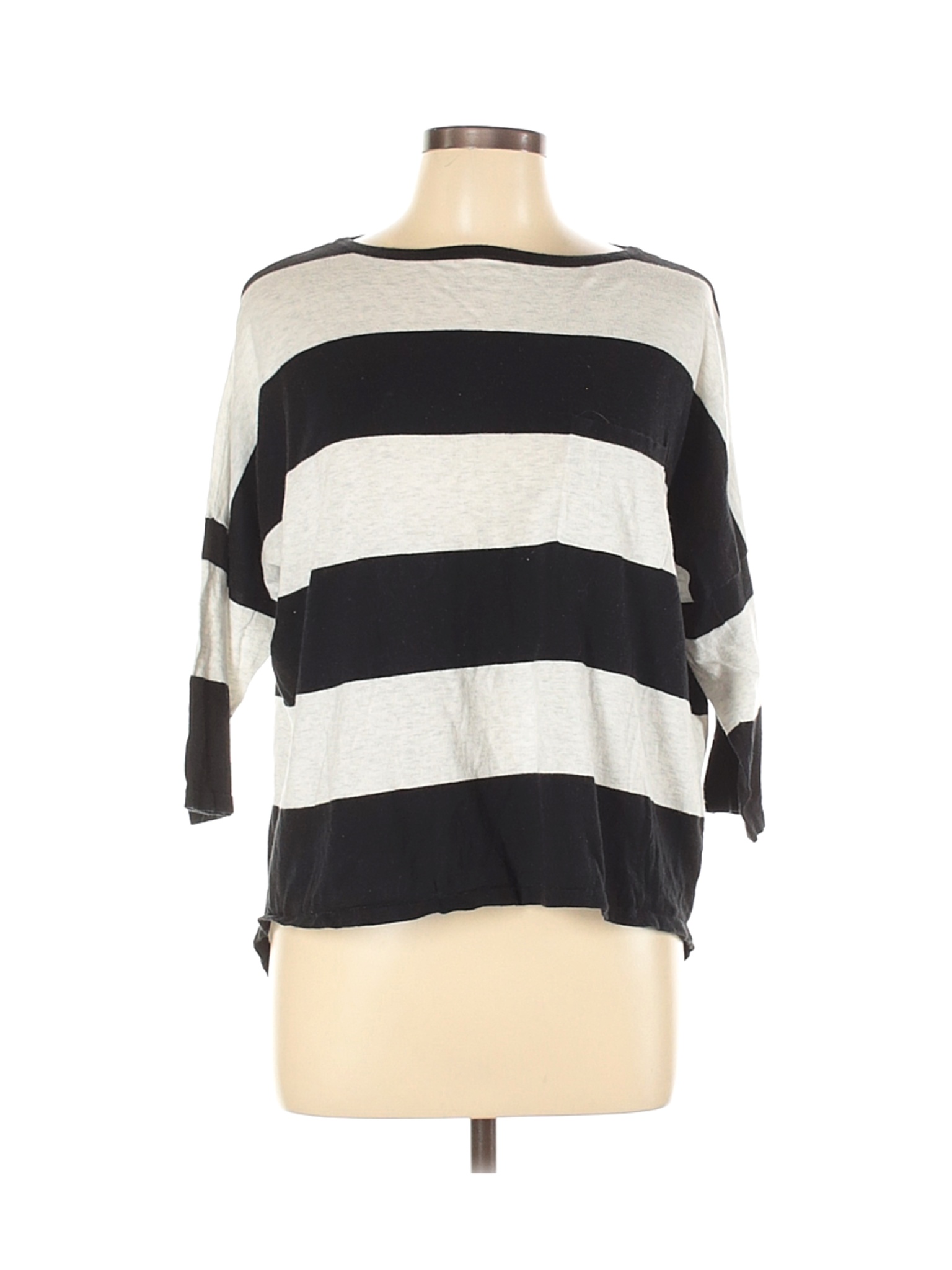 Cotton by Autumn Cashmere Women Black 3/4 Sleeve Top L | eBay