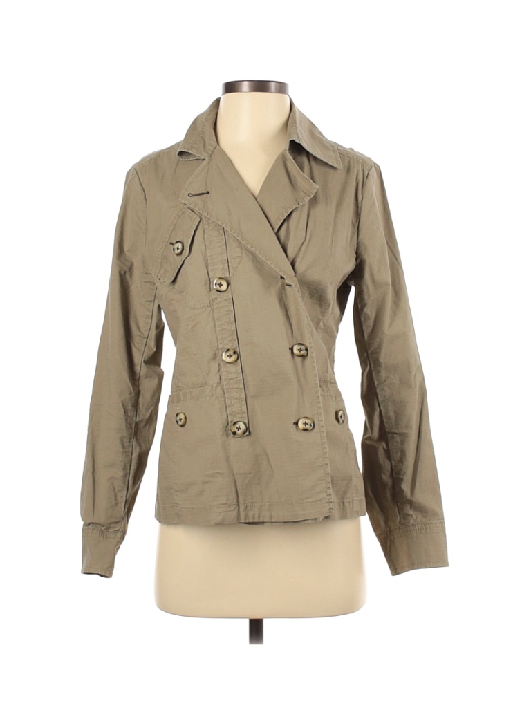 CAbi Solid Tan Green Jacket Size S - 75% off | thredUP