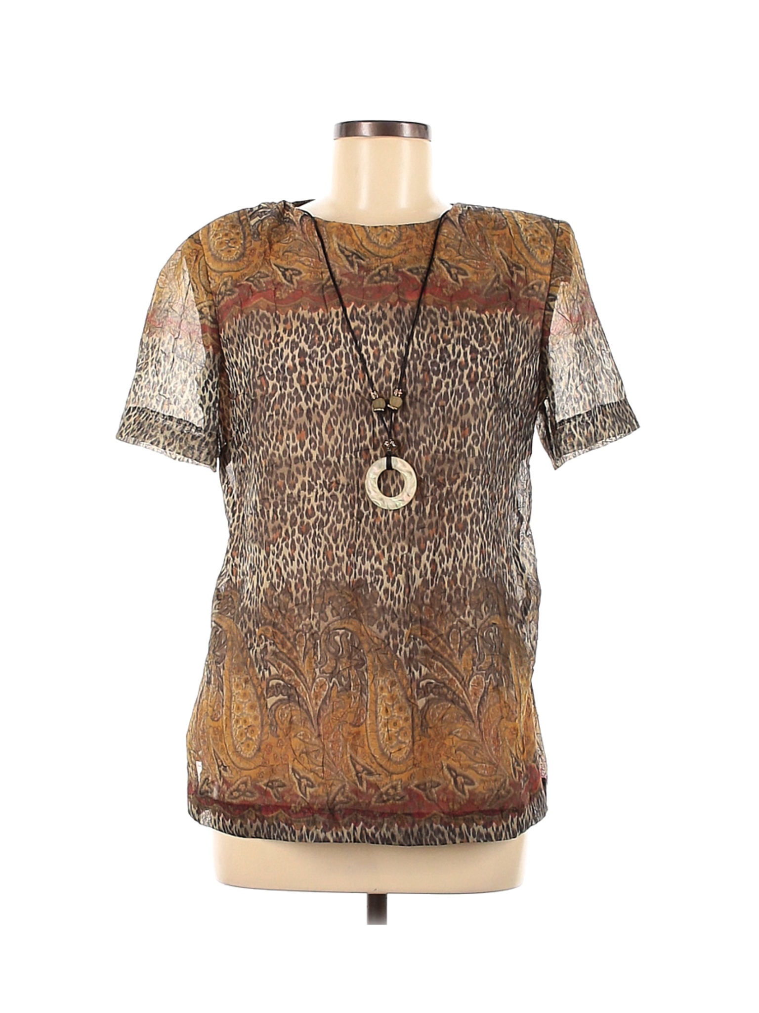 R&M Richards Women Yellow Short Sleeve Blouse 6 Petites | eBay