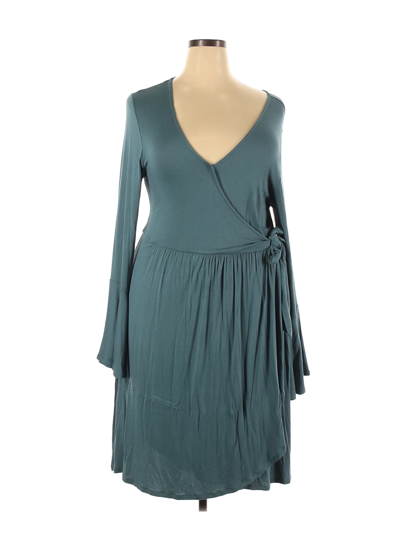 B Collection by Bobeau Women Green Casual Dress 1X Plus | eBay