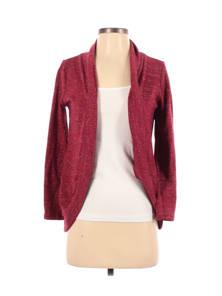AB Studio Solid Maroon Red Cardigan Size S - 83% off | thredUP