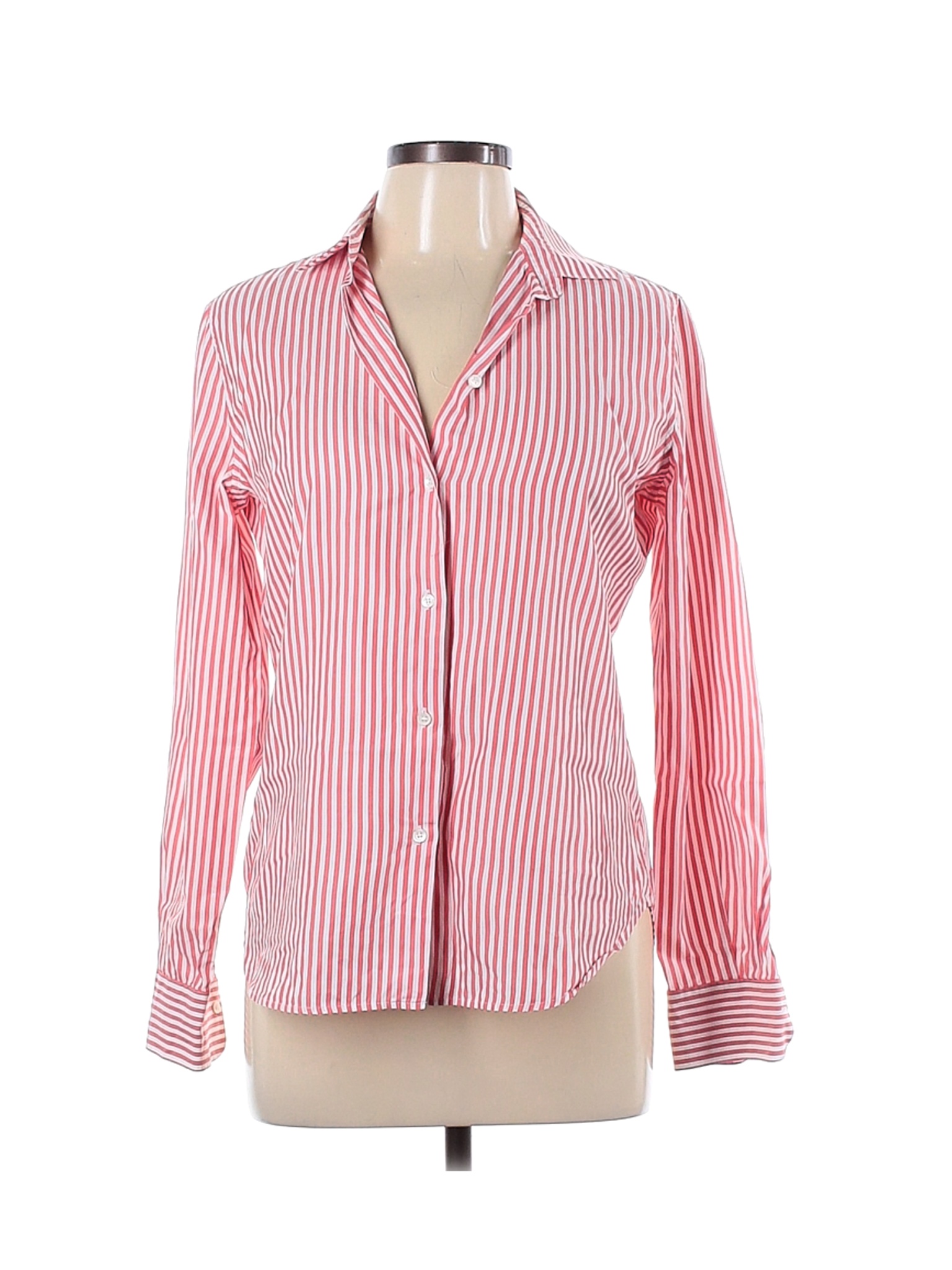 Loro Piana 100% Cotton Stripes Pink Long Sleeve Button-Down Shirt Size 46 (IT) - 90% off | ThredUp