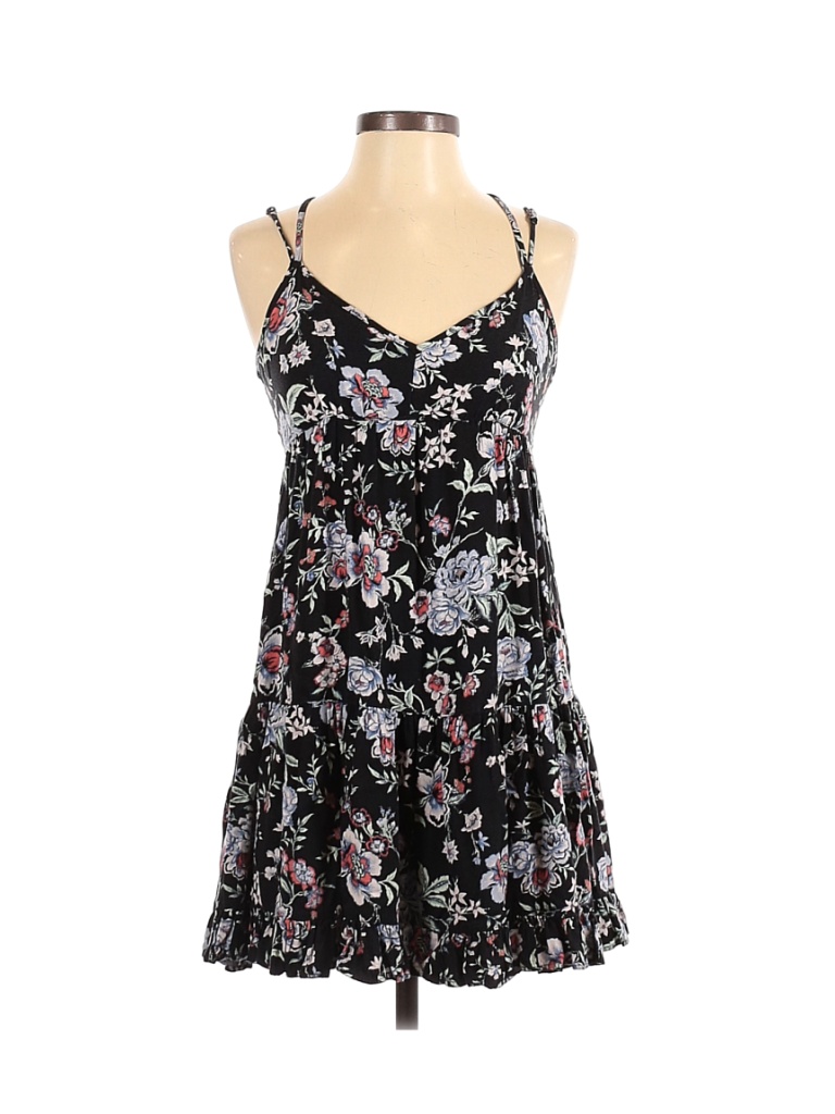American Eagle Outfitters 100 Viscose Floral Multi Color Black Casual