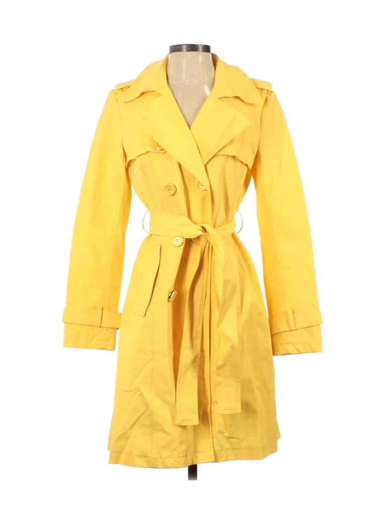 New York & Company Solid Colored Yellow Trenchcoat Size S - 69% off ...